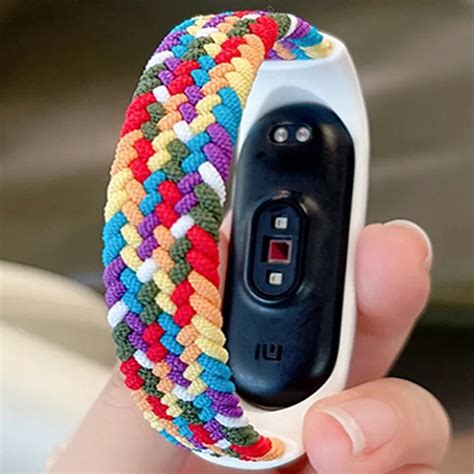 Nylon Braided Watchband For Xiaomi Mi Band Strap Solo Loop Nfc Watch Bracelet Women