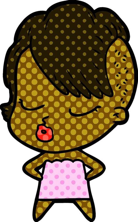 Menina Bonita Hipster Dos Desenhos Animados Vetor No Vecteezy
