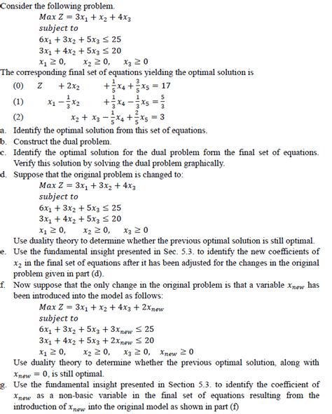 Solved Consider The Following Problem Max Z 3x1 X2 4x3