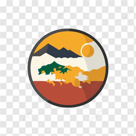 산과 태양이 있는 원형 풍경 아이콘 벡터 흰색 바탕에 부탄의 단순한 다채로운 아이콘 그림자 없음 작은 프레임 중앙 Png 일러스트 및 벡터 에 대한 무료 다운로드