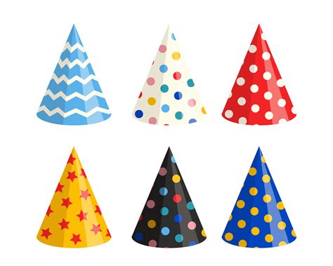 Birthday Hats Vector Isolated 26537974 Vector Art At Vecteezy