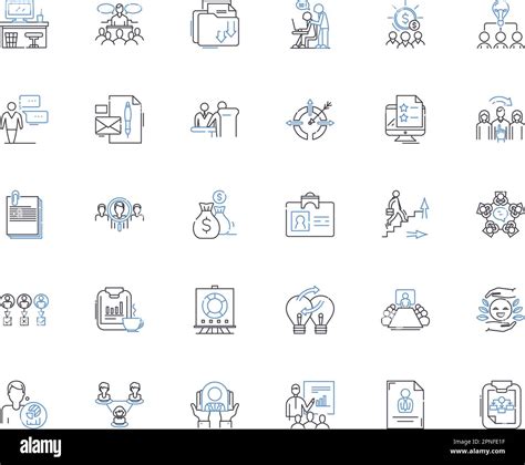 Project Coordination Line Icons Collection Collaboration Planning
