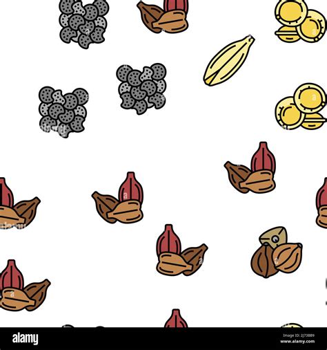 Seed Plant Agriculture Culture Vector Seamless Pattern Stock Vector
