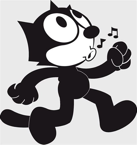 Felix The Cat Cartoon Drawing Black And White Cat Silhouette Felix