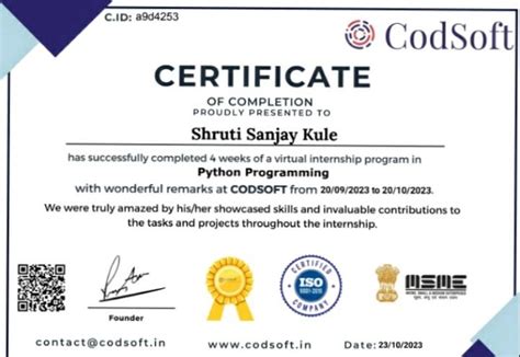 Shruti Kule On Linkedin Codsoft Codsoft Cip Pythonprogramming Internship Intern