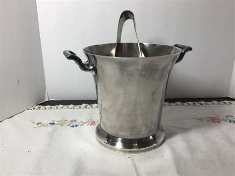 Vintage Silver Ice Bucket And Tongs Barware Anniversary Birthday