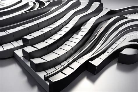Premium Photo 3d Rendering Of Wavy Piano Keys