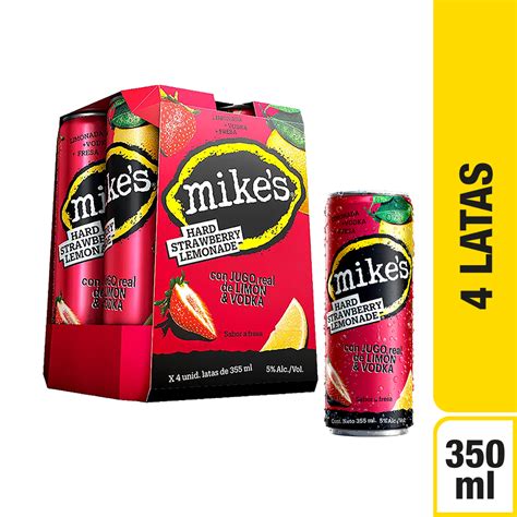 Bebida Alcoholica Rtd Hard Strawbery Lemonade Mikes Lt 350 Ml
