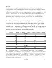 Combined Loading Tasks Pdf Abstract The Lab Consisted Of Two Parts Combined Loading And