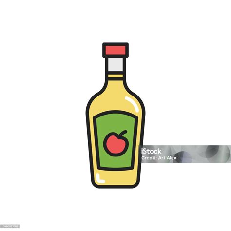 Bottle Of Cider Icon High Quality Coloured Vector Illustration Stock