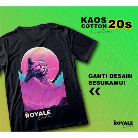 Jual Custom Kaos Cotton Combed 20s Sablon Dtf Polyflex Satuan Murah