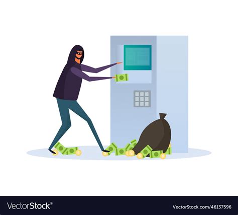 Cyber Criminal Atm Composition Royalty Free Vector Image