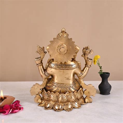 Brass Lord Ganesh Idol 8 Buy Brass Lord Ganesh Idol 8 Inches