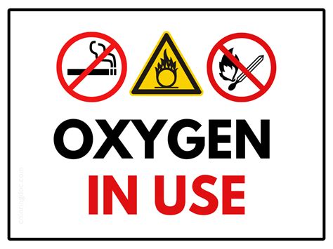 15 Free Printable Oxygen In Use Signs Medical Safety Signs