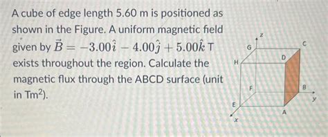 A Cube Of Edge Length 5 60 M Is Positioned As Shown