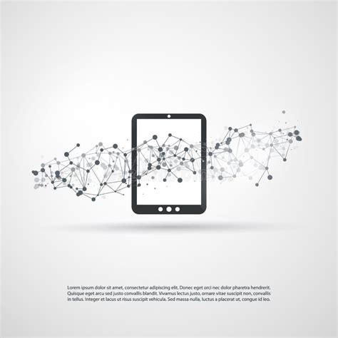 Abstract Cloud Computing And Global Network Connections Concept Design With Digital Tablet