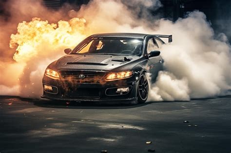 Premium AI Image The Visual Spectacle Of Drift Racing Generative Ai