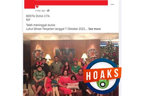 Foto HOAKS Kabar Luhut Binsar Pandjaitan Meninggal Pada 7 Oktober