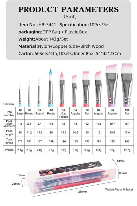 Xin Bowen 10 Size Face Body Paint Art Brush Soft High Quality Nylon