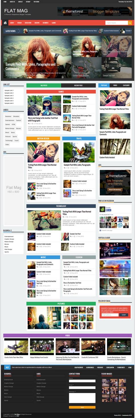 Flat Mag Blogger Template Premium Blogger Templates