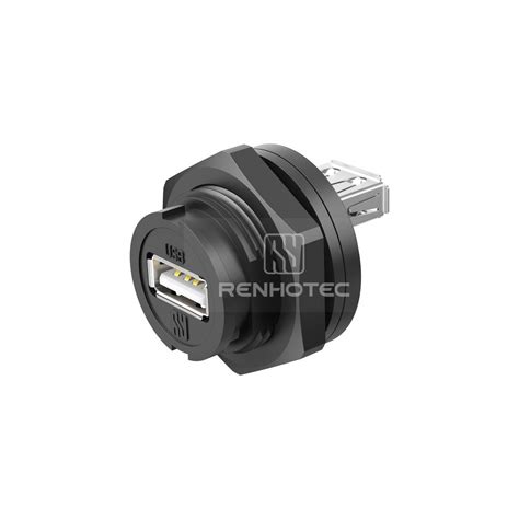 Usb2 0 Rear Fastened Quick Lock Receptacle Renhotec Industrial