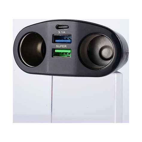 Ls Led Car Cigarette Lighter Adapter Charger 2 Way Dual Socket Splitter