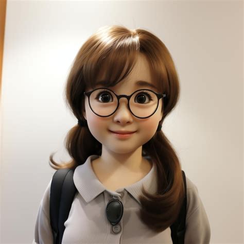 Premium Photo There Is A Young Girl Wearing Glasses And A Backpack
