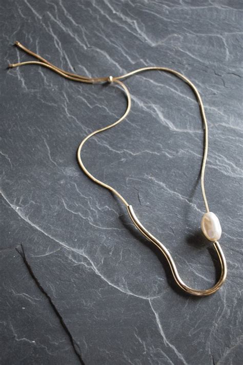 Maslo Chock A Block Pearl Necklace Gold Plated Garmentory