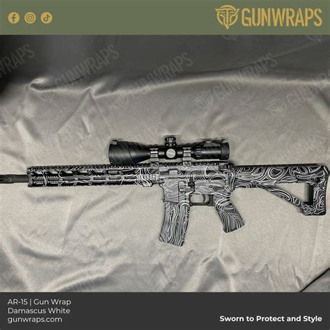 Damascus White Gun Skin Vinyl Wrap For Ar 15 Free Shipping 39