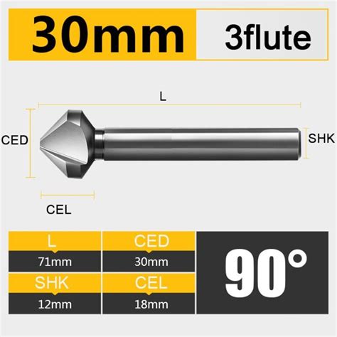 Ucheer 3 Flute 90 Hss Countersink Chamfering Tool Wood Steel Chamfer