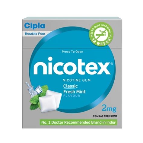 Nicotex Classic Mint 2 Chewing Gum: Uses, Price, Dosage, Side Effects ...
