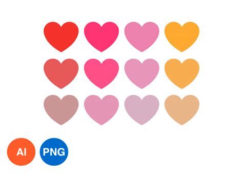 하트 일러스트 Ai Png 무료 다운로드 받기 Diy 스티커 하트 스티커