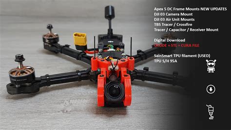🖼️ Mr Steele Apex Dc 5 Frame Mounts Dji 03 Air Unit And New Camera 03 Mount Digital Download