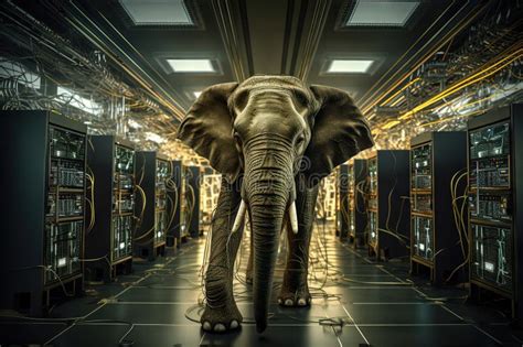 Elephant In The Server Room Concept Of The Big Data And Digital Fragility Generated Ai Stock