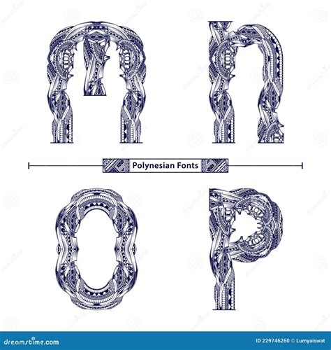 Alphabet Polynesian Style In A Set Ijkl Cartoon Vector Cartoondealer
