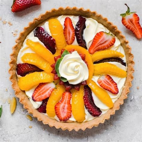Premium Photo A Delectable Fruit Tart With A Buttery Crust Vanilla
