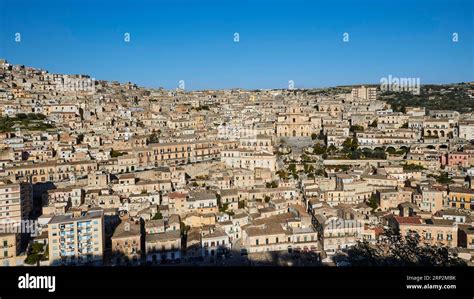 Large Part Of The Old Town Duomo San Georgio Sea Of Houses Modica