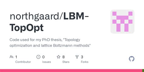 GitHub Northgaard LBM TopOpt Code Used For My PhD Thesis Topology Optimization And Lattice