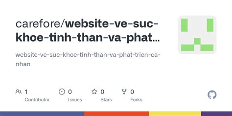 Github Carefore Website Ve Suc Khoe Tinh Than Va Phat Trien Ca Nhan