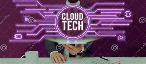 Conceptual Display Cloud Tech Business Showcase Storing And Accessing Data And Programs Over