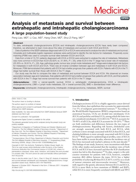 Pdf Analysis Of Metastasis And Survival Between Extrahepatic And