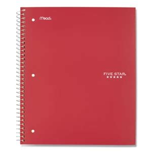 Spiral Notebook 1 Subject Widelegal Rule Assorted Cover Colors 70