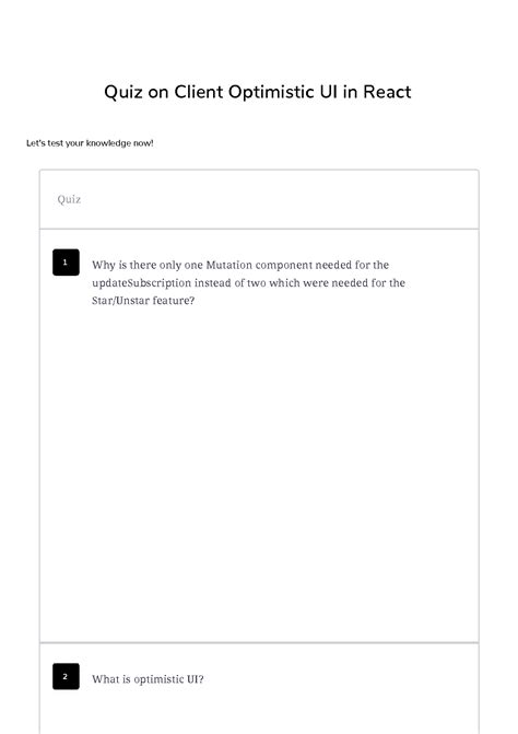 SOLUTION 46 Quiz On Client Optimistic Ui In React Studypool