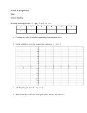 Graphing Linear Equations Pdf Module Assignment Name Student Number Given The