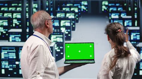 Mockup Laptop Server Racks Crosschecking Stock Video Video Of Infrastructure Technology