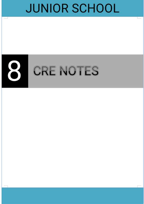 Cre Grade 8 Notes Download For Lower Secondary Kenya