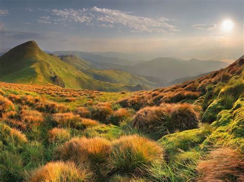 Grass Mountains Evening Scenery HD Wallpaper Preview 10wallpaper