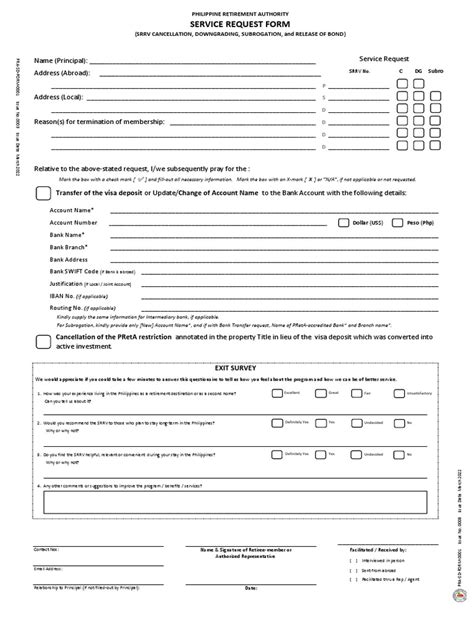 Srrv Cancellation Service Request Form Pra Sd Form 0001 Issue No0003