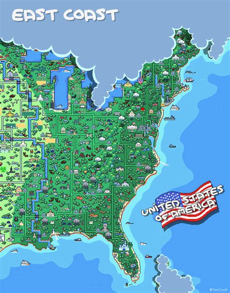 Bit Of Alright Old School 8 Bit Maps Of The Usa