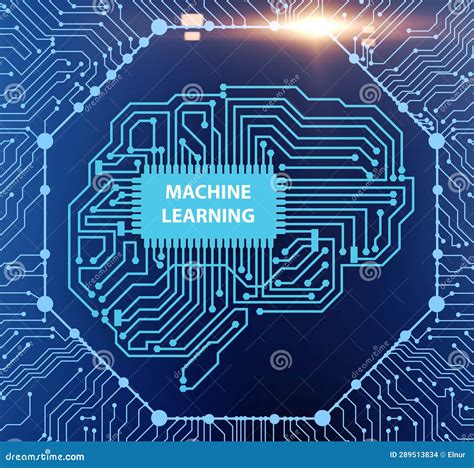 Machine Learning Concept 3d Rendering Stock Illustration